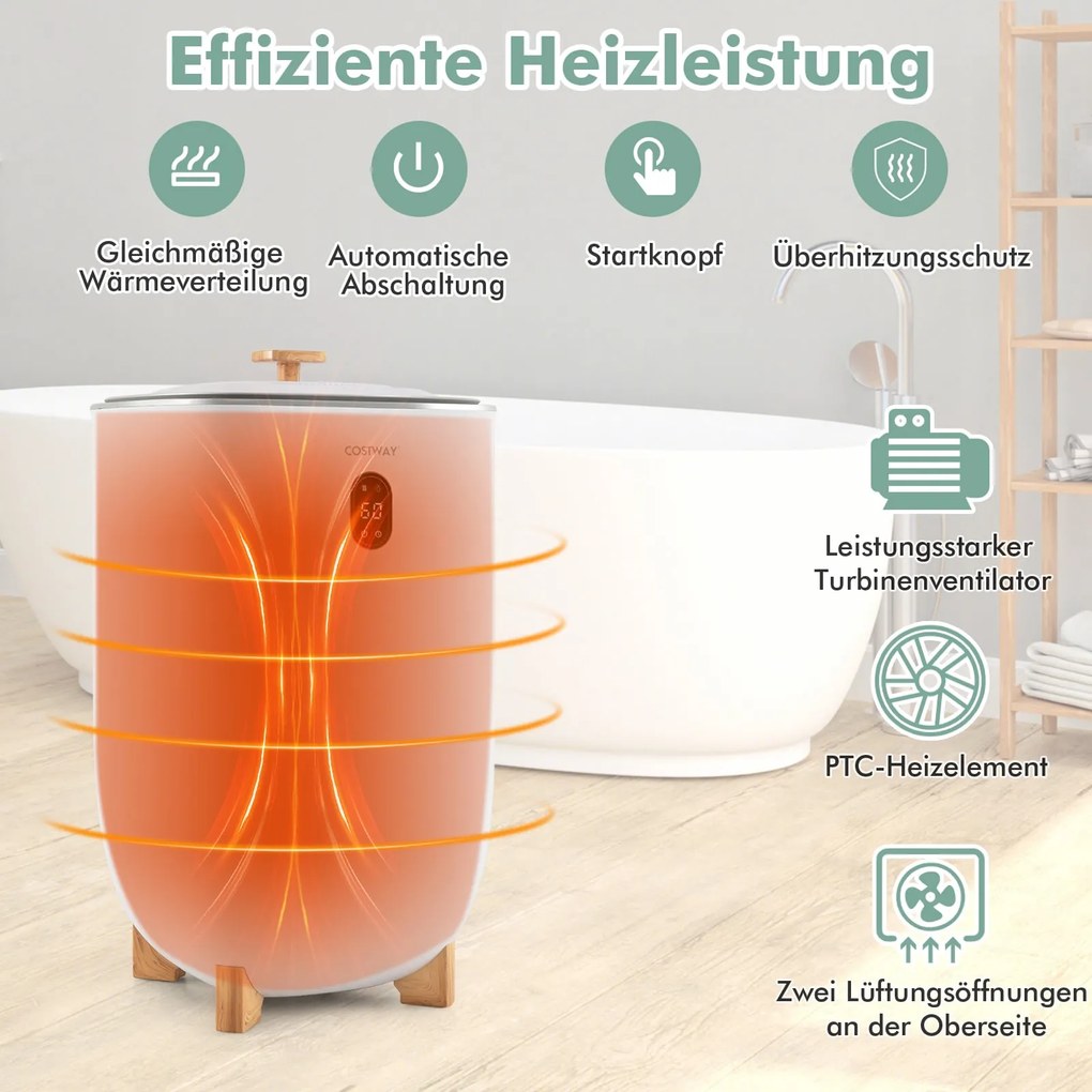 Costway 35 L velký ohřívač ručníků s časovačem Elektrický sušák na ručníky