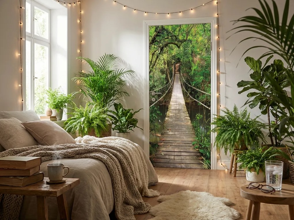 Fototapeta na dveře JUNGLE BRIDGE 86x200 cm