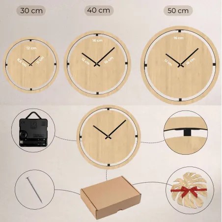 Dřevěné nástěnné hodiny s motivem lesa - moderní design | SENTOP HDF0607-čiene-ruky
