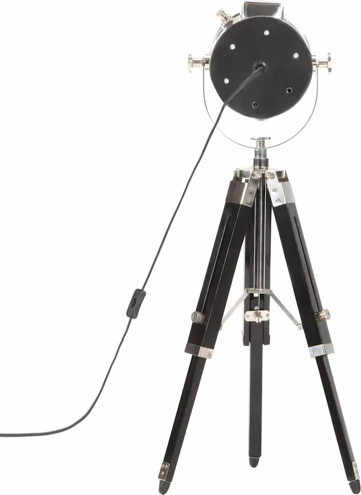 Stojací lampa na stativu černá masivní mangovníkové dřevo 69 cm 286108