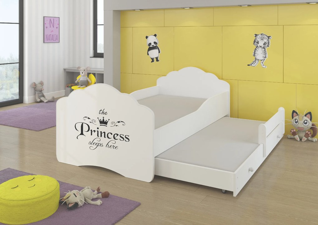 Dětská postel s matracemi CASIMO II 160x80 Motiv: PRINCESS BLACK