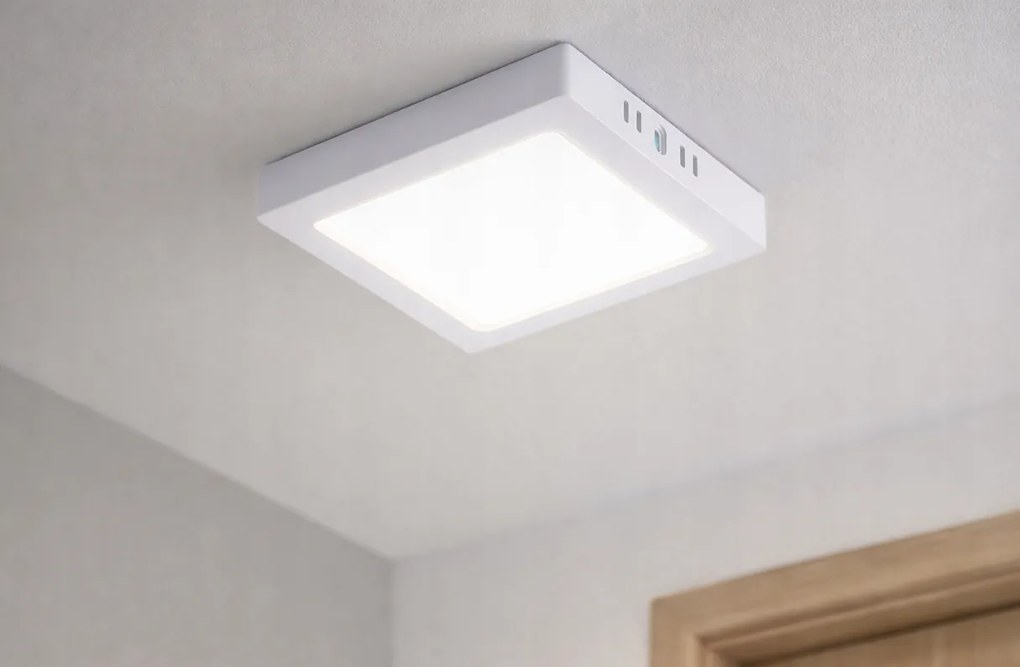 ECOLIGHT Stropní svítidlo, přisazené LED stropní svítidlo, 18W, 4000K, bílé, do obývacího pokoje