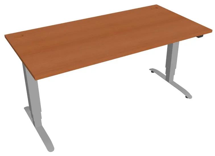 Elektr. nastavitelný stůl 160x80 - HOBIS MOTION MS 3 1600 Dekor stolové desky: třešeň, Barva kovové podnože: stříbrná