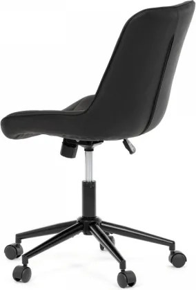 Kancelářská židle černá dekor broušené kůže černý kovový kříž KA-V3120 BK3