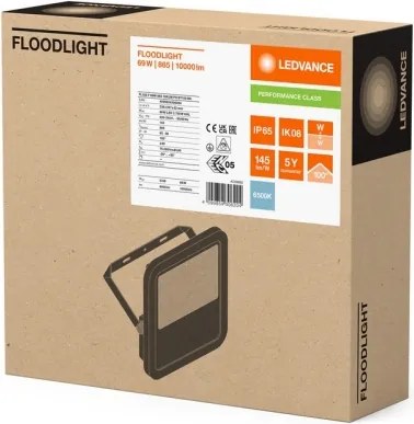 LED reflektor LEDVANCE FLOODLIGHT černý 69W/53W 10000lm/8000lm 6500K studená bílá IP66
