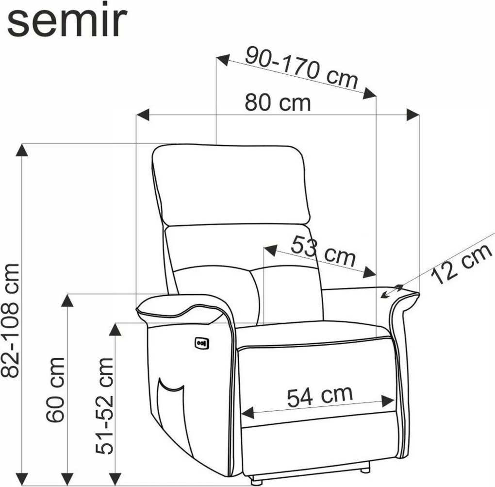 Masážní křeslo Semir s ovladačem a USB portem tmavě zelené