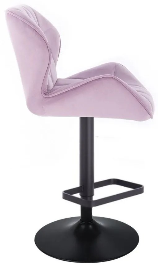 LuxuryForm DESIGN Barová židle MILANO VELUR na černé kulaté podstavě - levandule