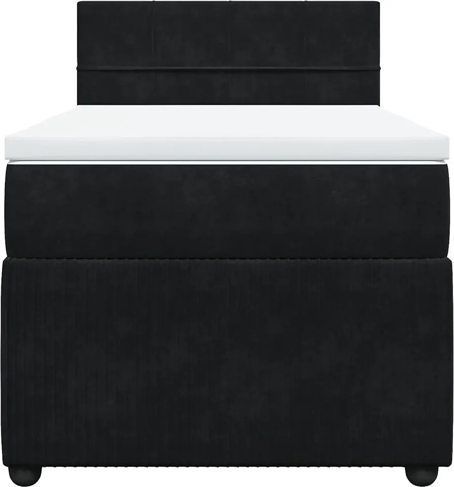Box spring postel s matrací černá 90x200 cm samet 3289952