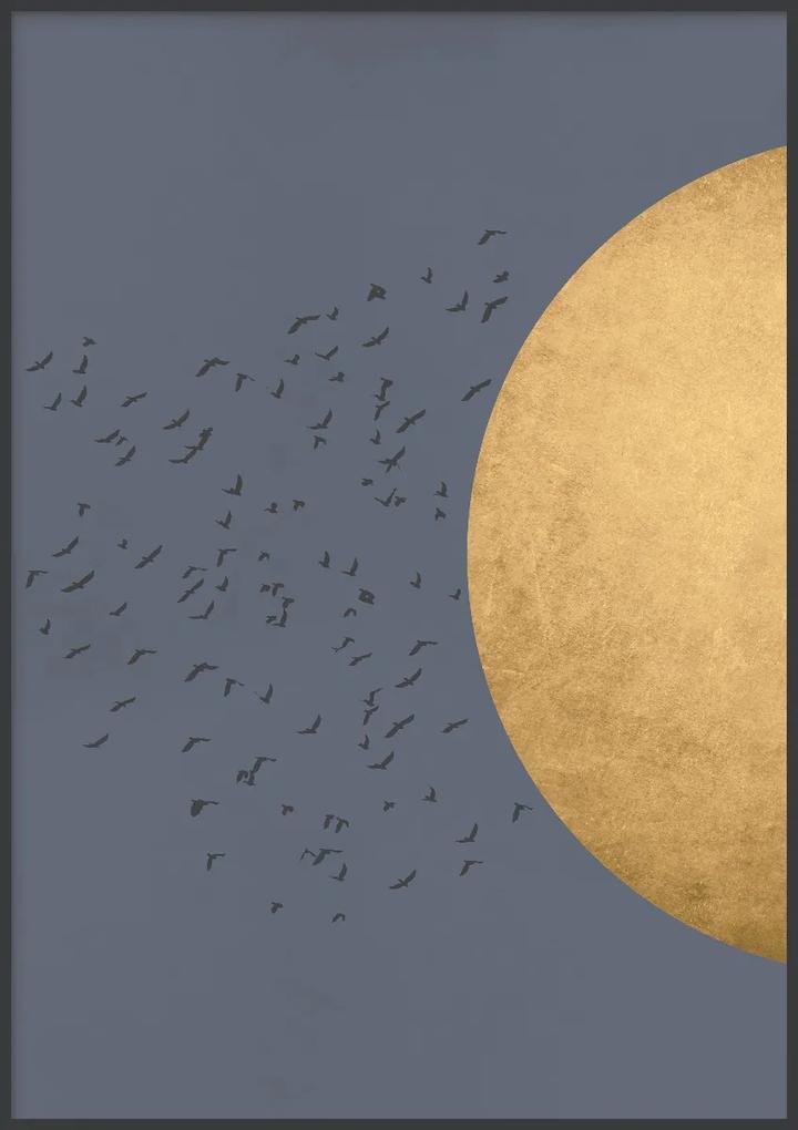 DecoKing - Nástěnný plakát - Birds Silhouette - Night