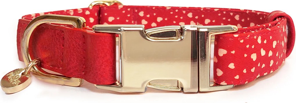 MILK&PEPPER Obojek pro psy Aphrodite Rouge Coeur rose Velikost: M