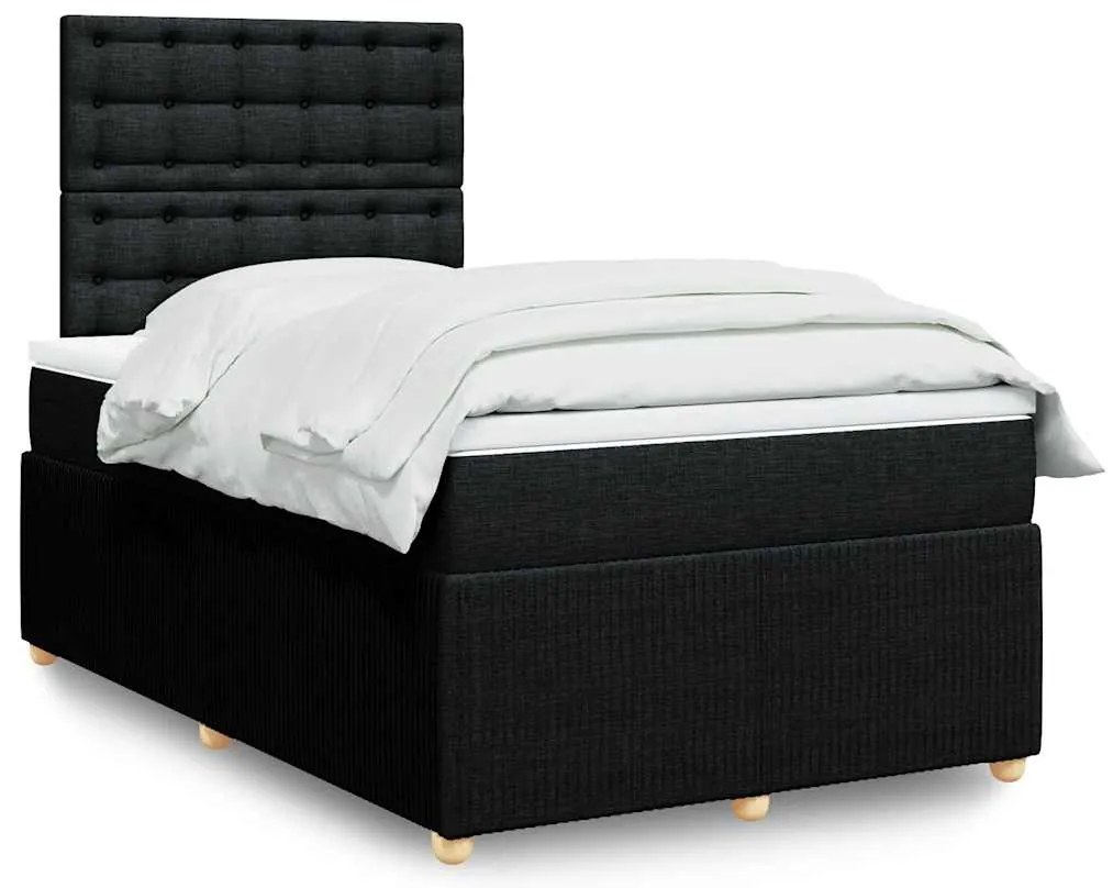 Box spring postel s matrací černá 120x200 cm textil 3294339