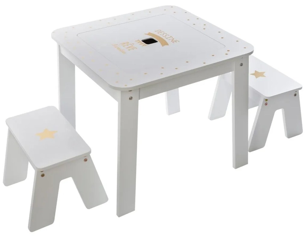Atmosphera 158473A úložný stolek se dvěma stoličkami pro holky