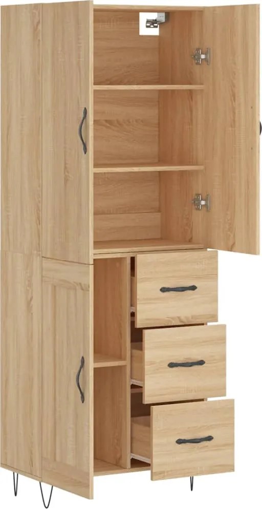 Skříň highboard dub sonoma 69,5 x 34 x 180 cm kompozitní dřevo 3198108