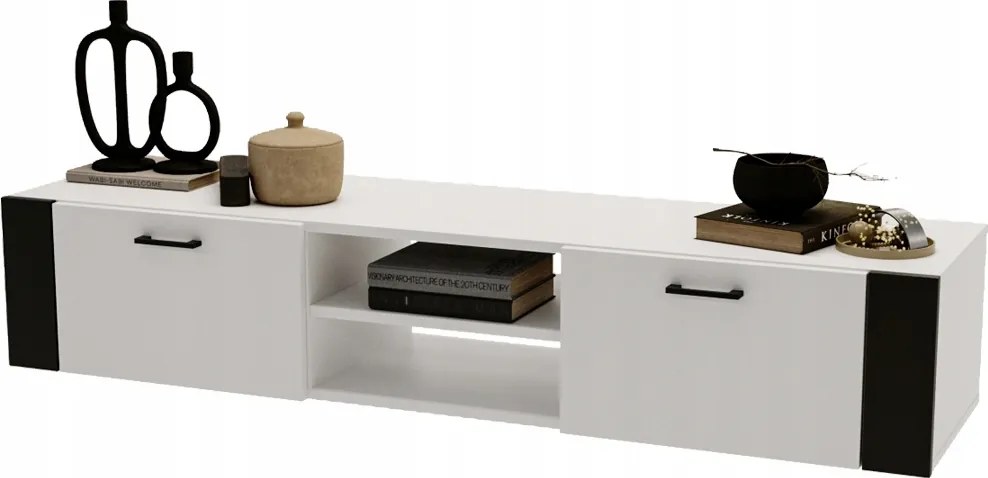 Skříňka skříň Rtv 160 loft závěsná bílo černá