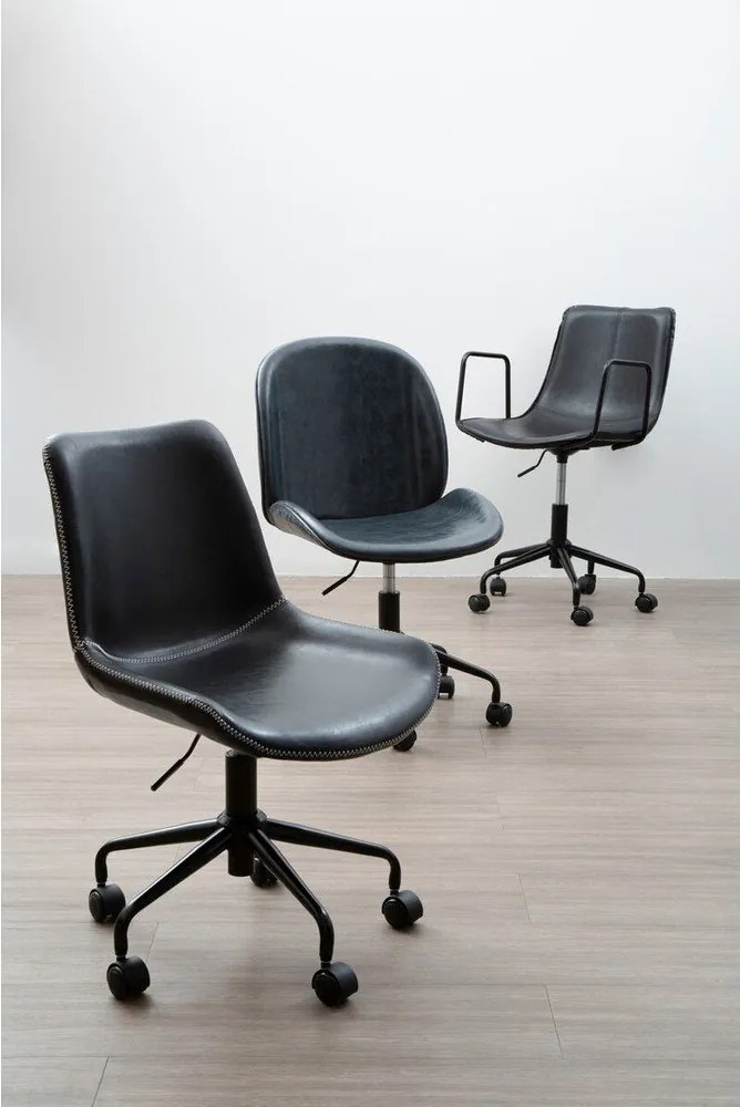 Černá kancelářská židle z imitace kůže Branson – Premier Housewares
