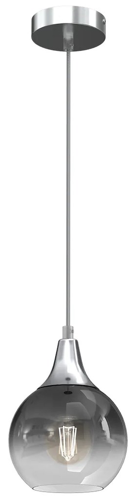 Závěsné svítidlo Monte, 1x grafitové skleněné stínítko, (fi 15cm), s