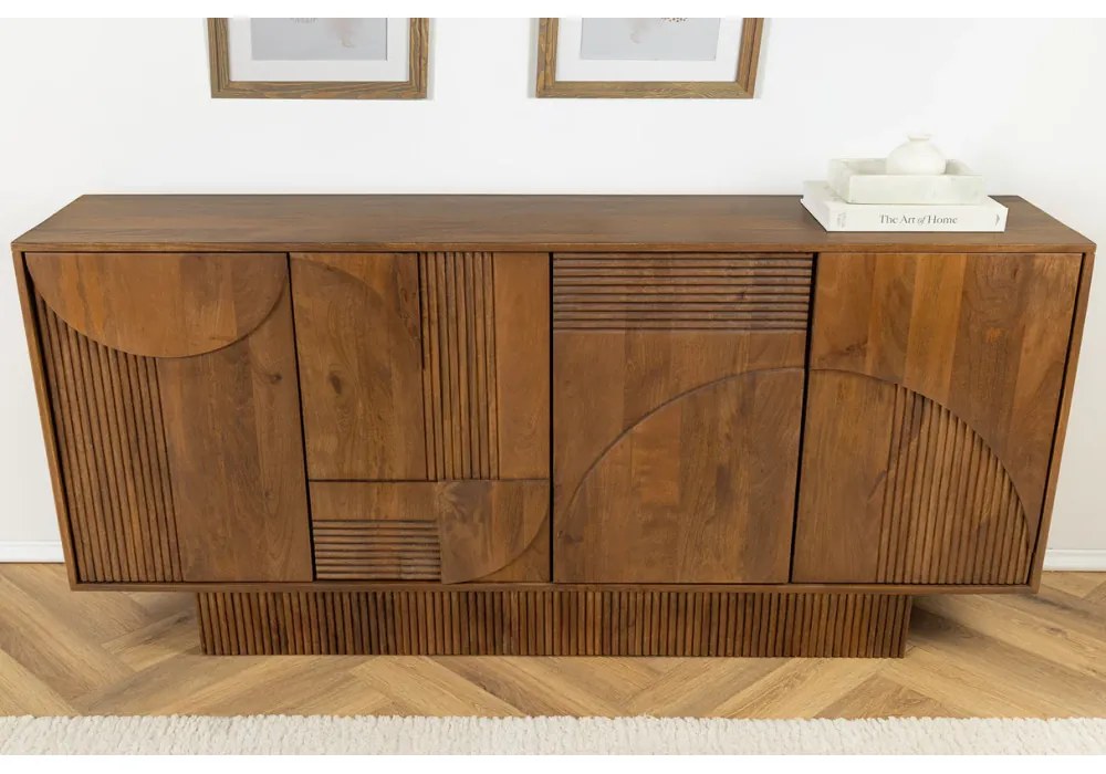 Massive home | Komoda Art Deco 170cm masiv hnědé mango