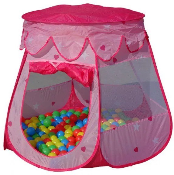 Dětský domeček s míčky pink