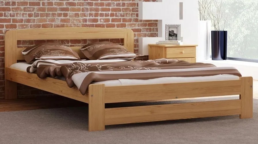 ImportWorld Dřevěná postel Květa 160x200 + rošt ZDARMA (Barva dřeva: Borovice)