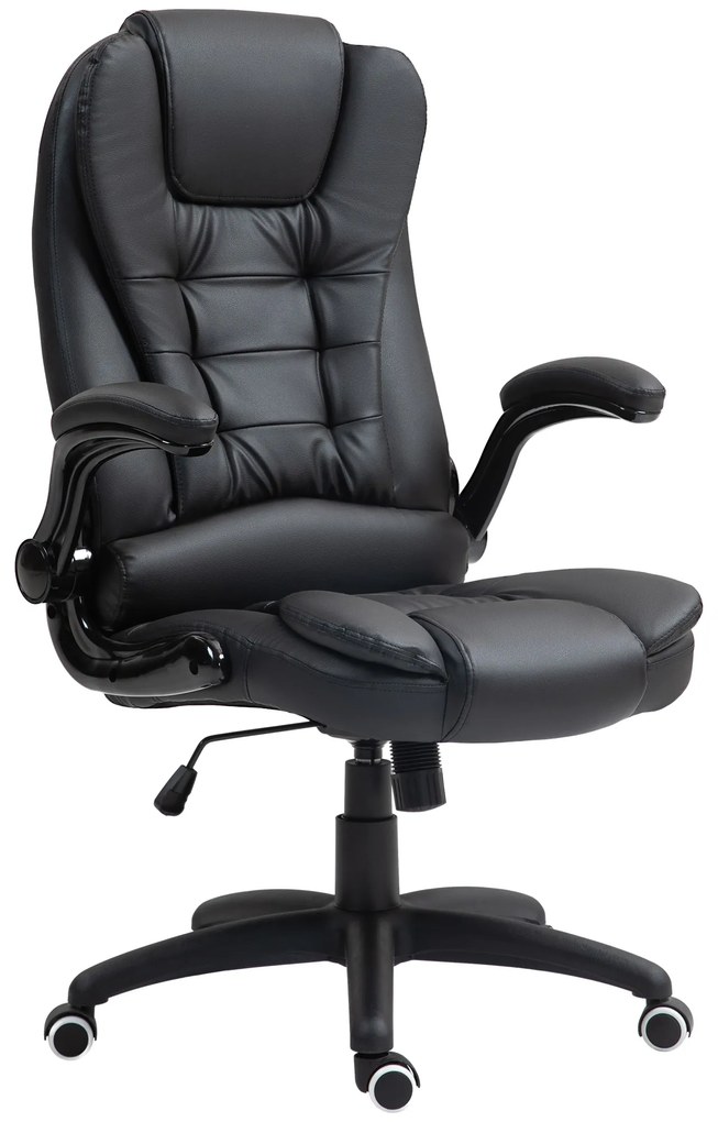 HOMCOM Kancelářská židle HOMCOM, ergonomická manažerská židle s houpací funkcí, sklopné područky, výškově nastavitelná kancelářská židle s otočnou fu…