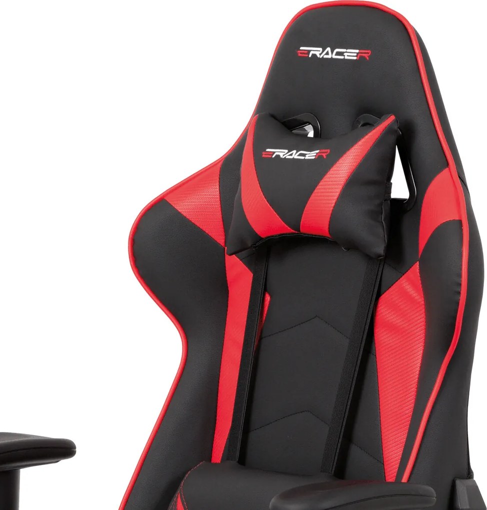 Herní křeslo E-racer FORTIS - červená ekokůže