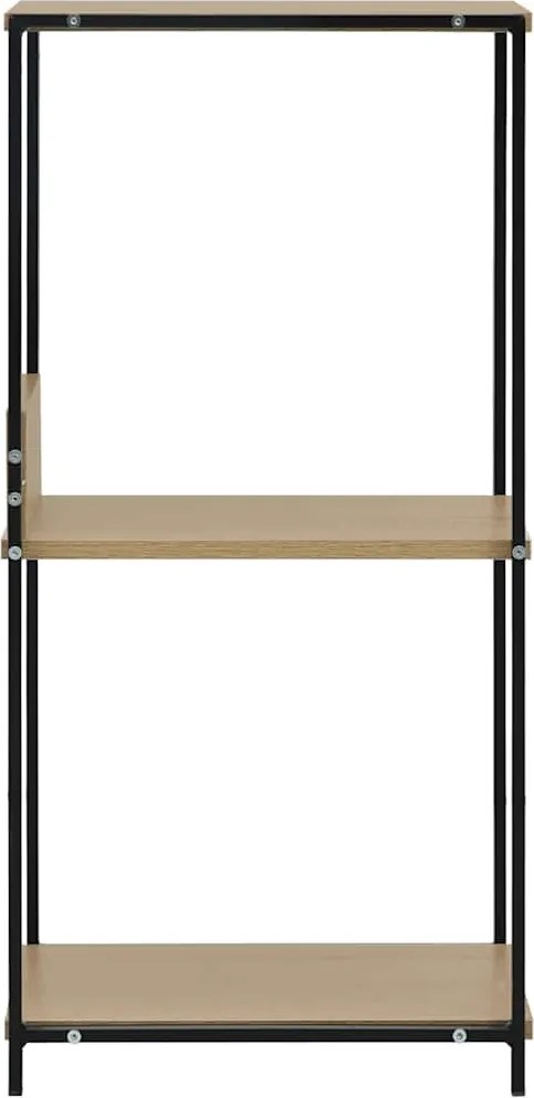 Malá rovná knihovna černá a dub 33,5 x 39,6 x 79,7 cm kompozit 288233