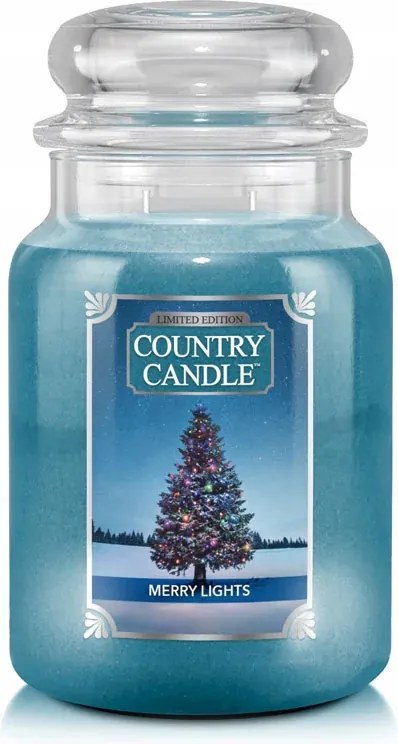 Merry Lights Country Candle – velká vonná svíčka se 2 knoty (737 g)