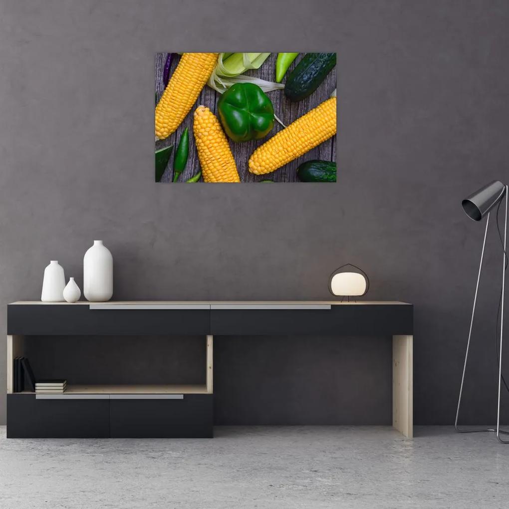 Skleněný obraz zeleniny (70x50 cm)
