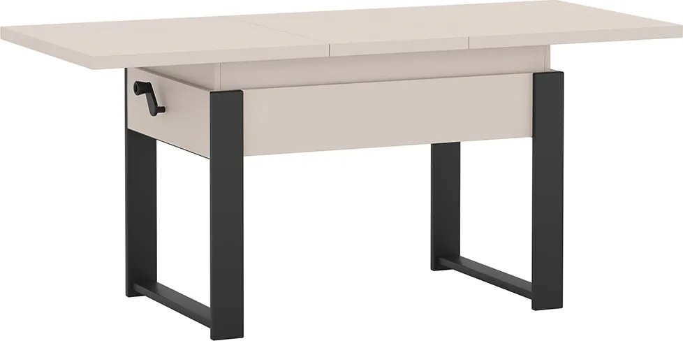 Rozkládací polohovací konferenční stolek HOGO 3v1 | 120-157x62,5-74,5x67 cm | síla horní desky 32 mm | kašmír/černé nohy