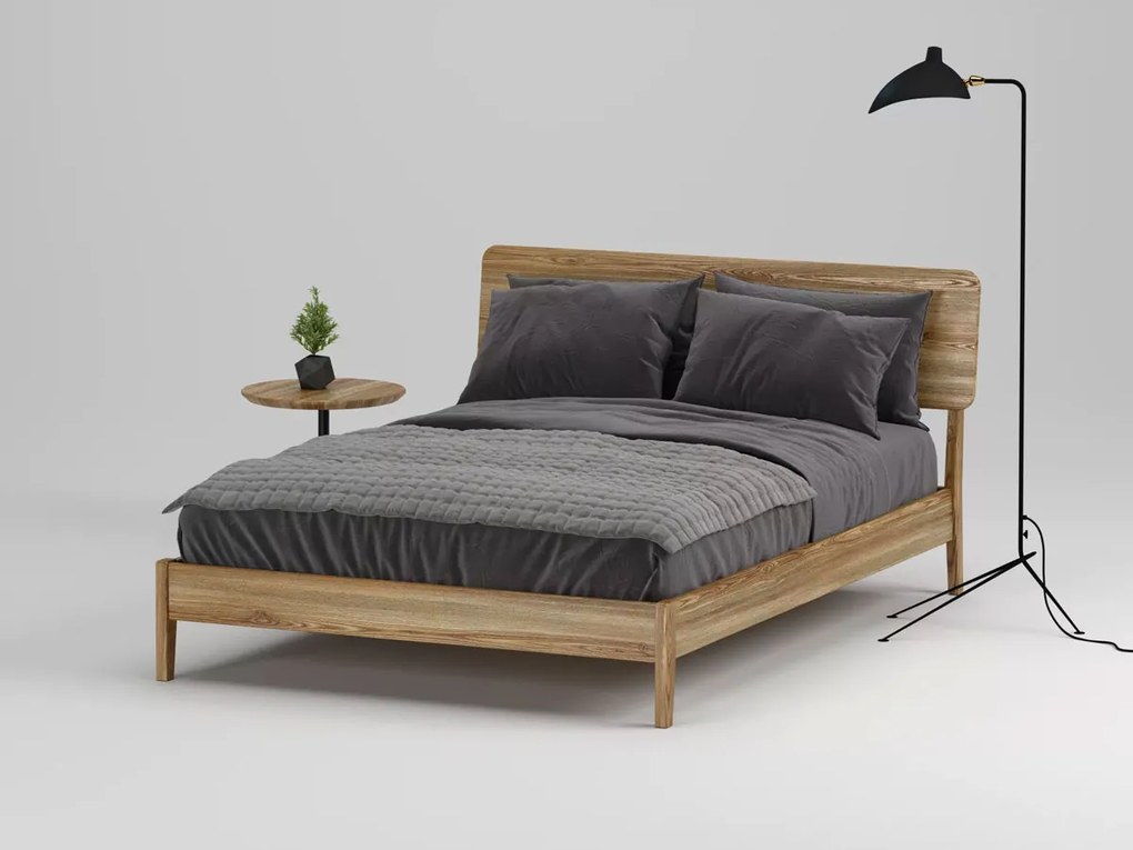 Slee Skagen postel - jasan rustikální Moření: Olej palisandr, Rozměr: 120 x 200 cm