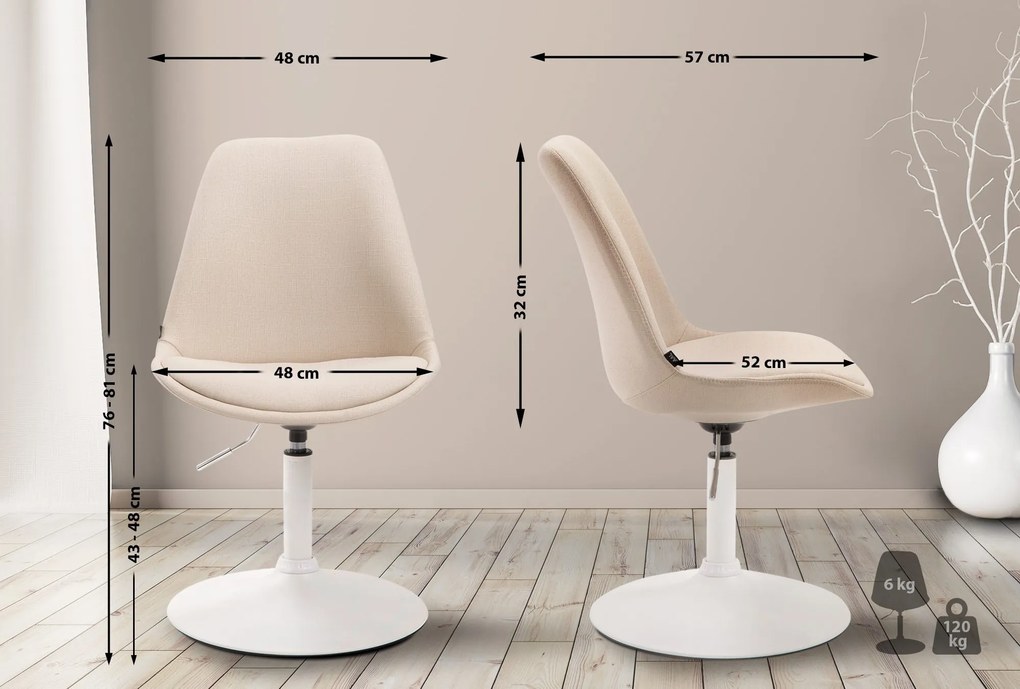 Židle Maverick W látka – krémová