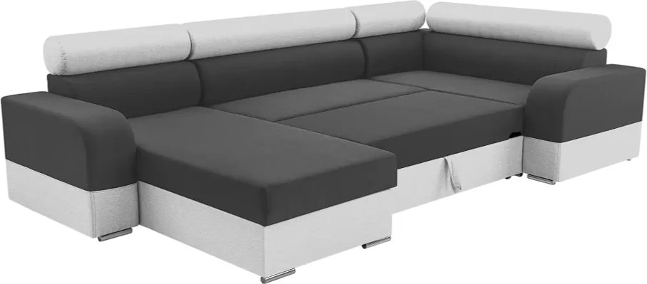 IDZ Rohová sedačka INFINITY SUPER do U, 332 cm Roh pohovky: Levý roh, Barva látky: Světle šedá a tmavě šedá (Bahama 35 + Bahama 31)