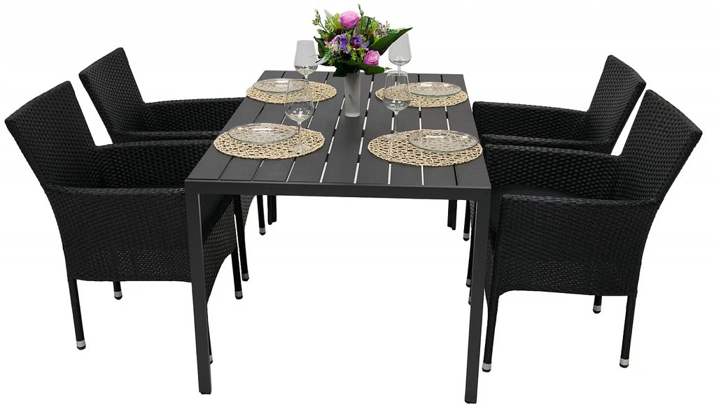 DEOKORK Zahradní ratanová sestava PALERMO 1+4 (různé délky) stůl 205x90 cm