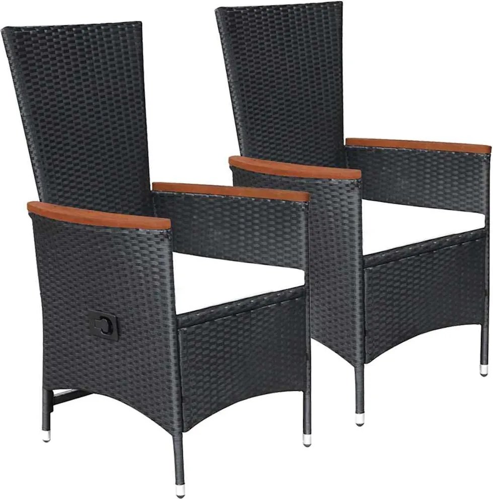 3dílný zahradní jídelní set černý 3068705