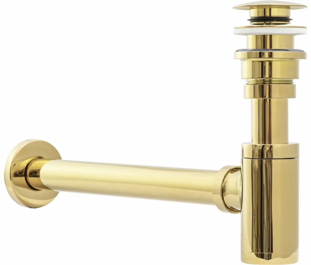 Aplomo umyvadlový sifon univerzální, gold