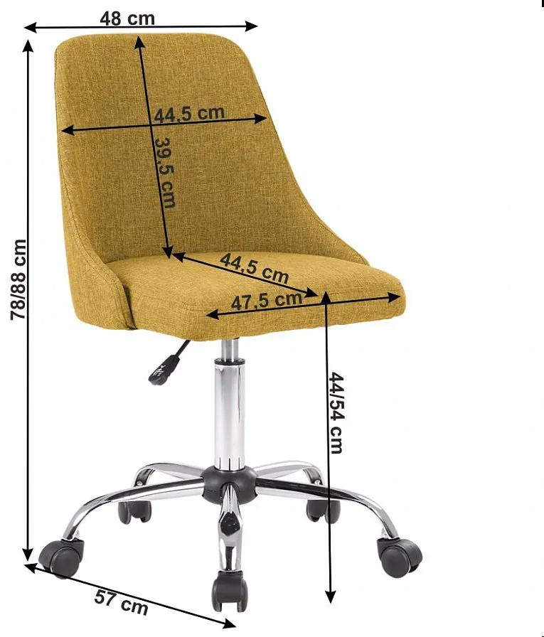 Tempo Kondela Designová kancelářská židle EDIZ, žlutá/chrom
