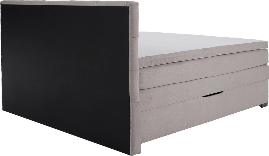 Boxspringová pocketová postel, 200x200, šedohnědá Taupe, APRIL