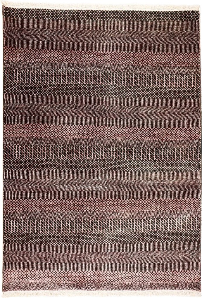 Ručne viazaný kusový koberec Diamond DC-MCN Black / rust, 160x230, červená, chodba / predsieň, Diamond Carpets India