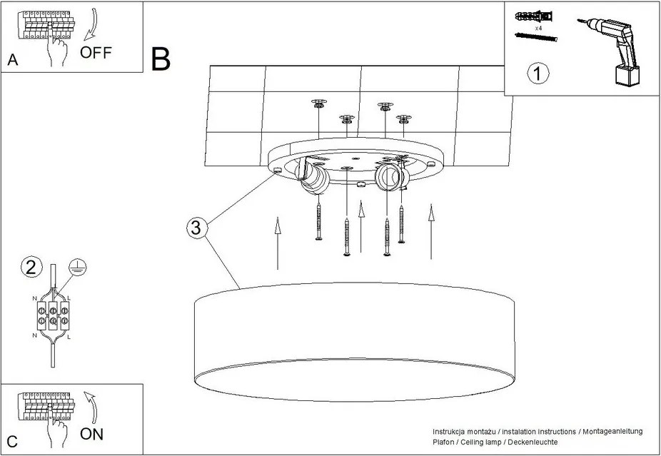 Bílé papírové stropní svítidlo ø 60 cm TOP – Thoro
