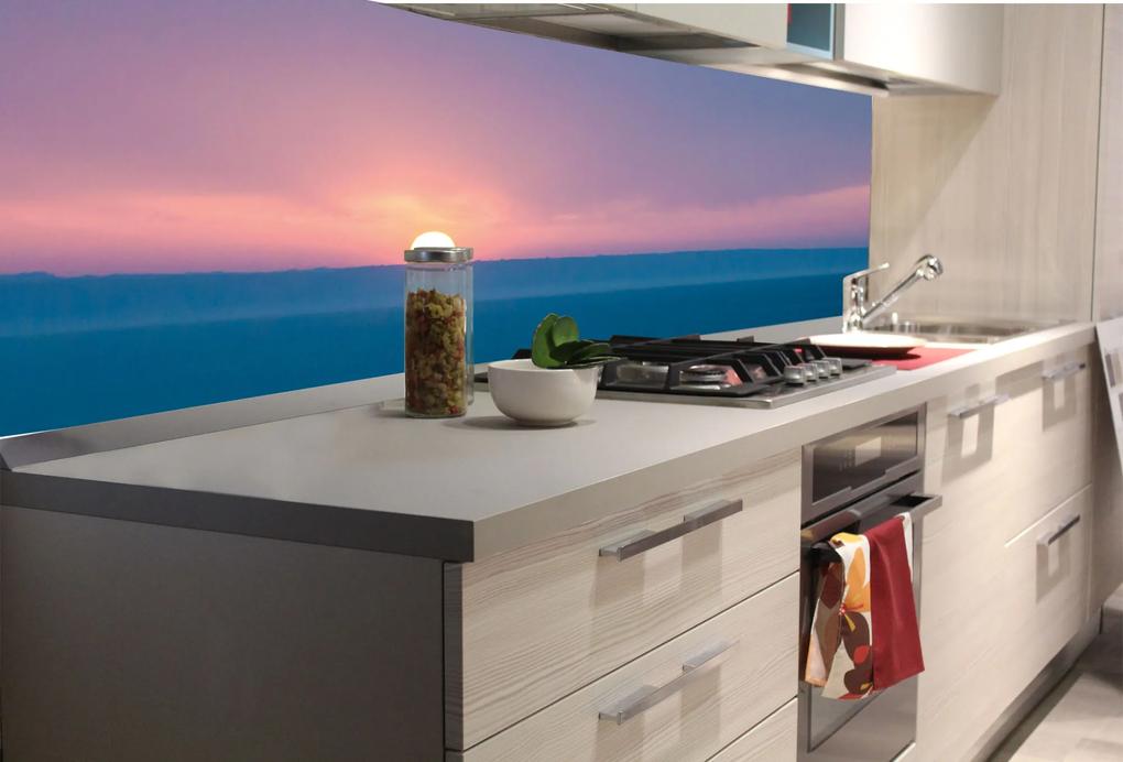 DIMEX | Fototapeta do kuchyně Slunce nad horizontem KI-180-192 | 180 x 60 cm | modrá, růžová, žlutá