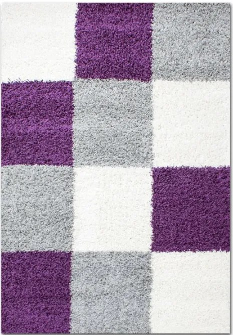 Chlupatý kusový koberec Life Shaggy 1501 fialový Typ: 80x250 cm