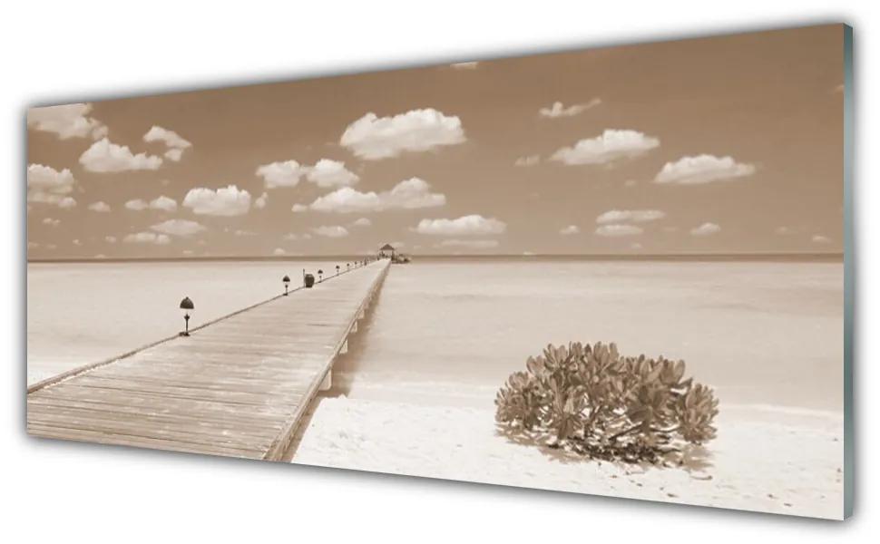 akrylový obraz Moře Most Krajina 125x50 cm