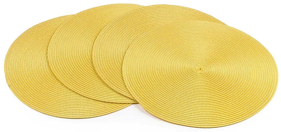 Jahu Prostírání Deco kulaté žlutá, pr. 35 cm, sada 4 ks | BIANO