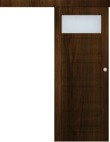 posuvné interiérové dveře na stěnu vasco doors BRAGA model 2 Průchozí rozměr: 70 x 197 cm, Orientace dveří: Levé dveře, Dekor: Dub Santa