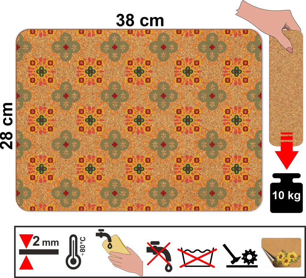PokojovaDekorace.cz, Korkové prostírání s potiskem - 535, Porto, 38x28 cm, 1 ks