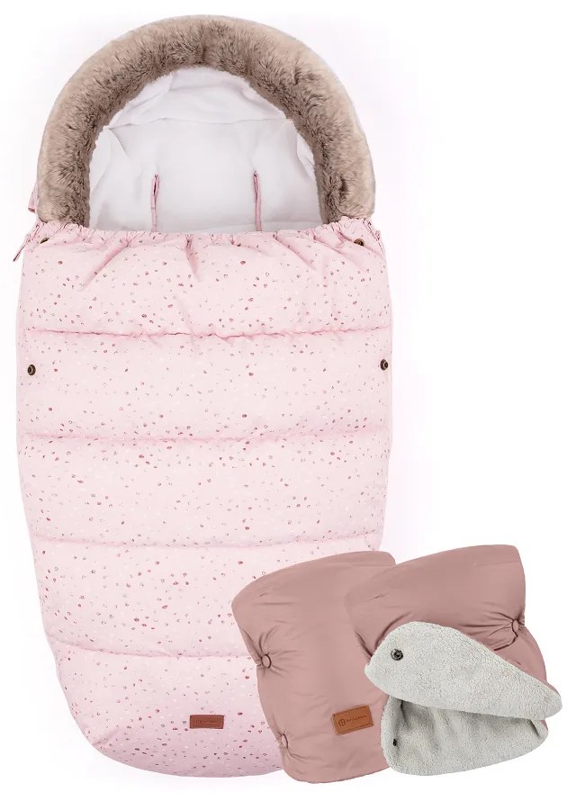 PETITE&MARS Fusak 4v1 Comfy Glossy Princess + rukávník Jasie Dusty Pink
