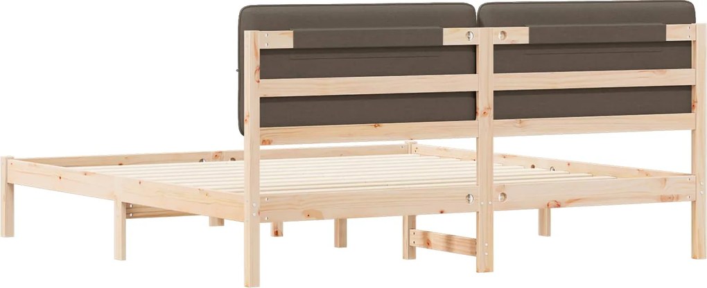 Rám postele s čalouněným čelem s čelo Taupe 200 x 200 cm 3405570