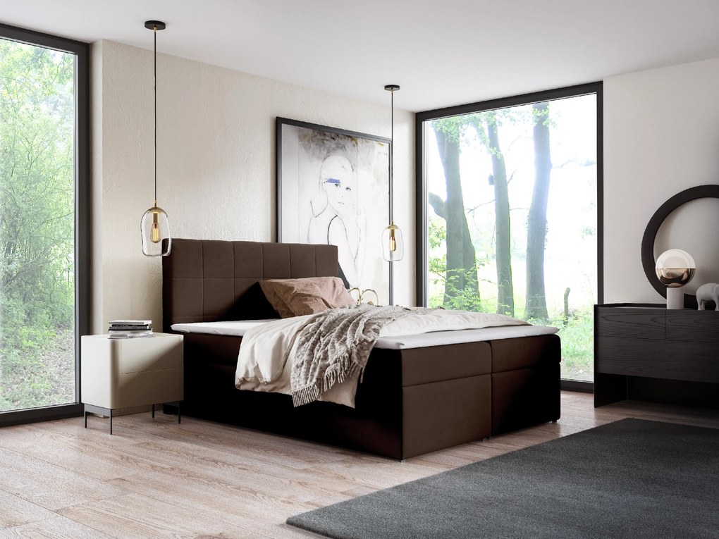 Eka Kontinentální čalouněná postel SMART - Trinity (180x200 cm) Barva látky Trinity: Světle modrá (Trinity 2322)