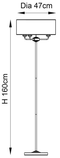 Endon 94359 - Stojací lampa HIGHCLERE 3xE14/40W/230V béžová/lesklý chrom