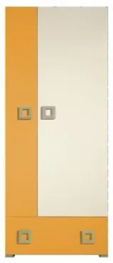 Skříň LABYRINT LA 1 (krémová/oranžová)